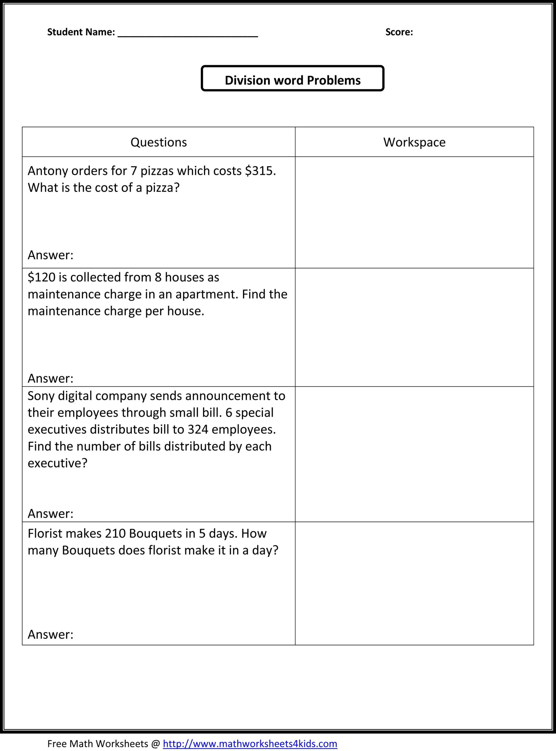 Fifth Grade Math Worksheets - Download Free Printable Templates