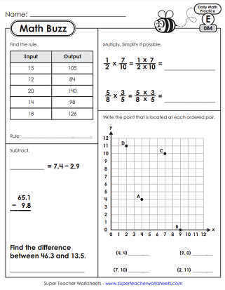 Grade 5 Math Worksheets - Download Free Printable Templates