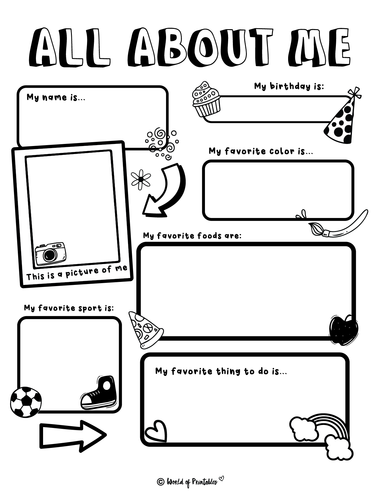 All About Me Worksheet Preschool - Download Free Printable Templates