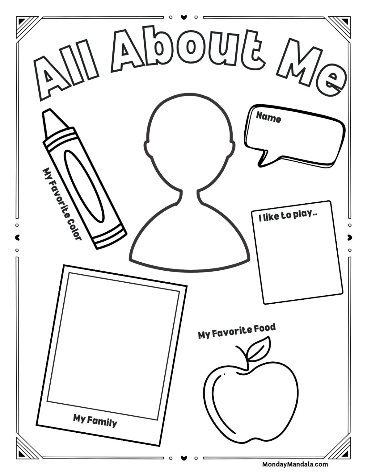 All About Me Worksheet Preschool - Download Free Printable Templates
