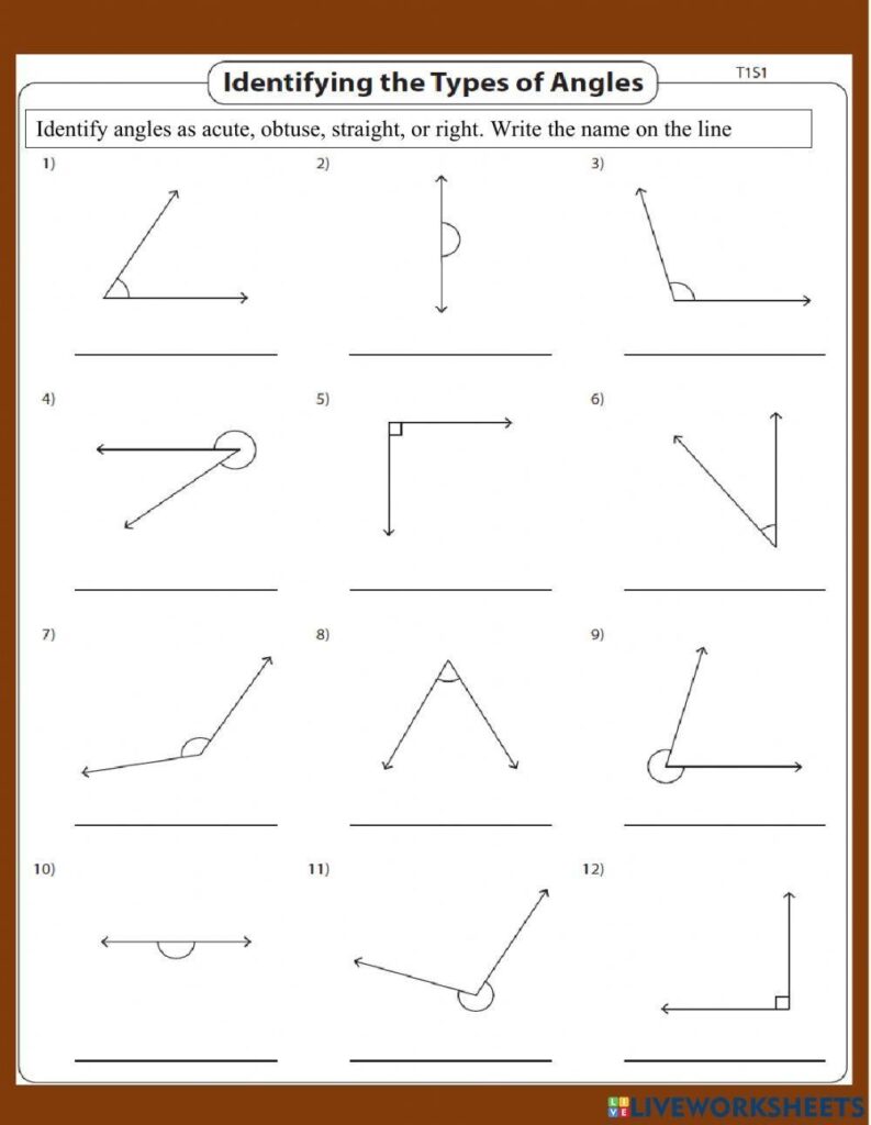 Angles Worksheet - Download Free Printable Templates