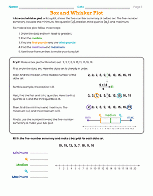 Box And Whisker Plot Worksheet - Download Free Printable Templates