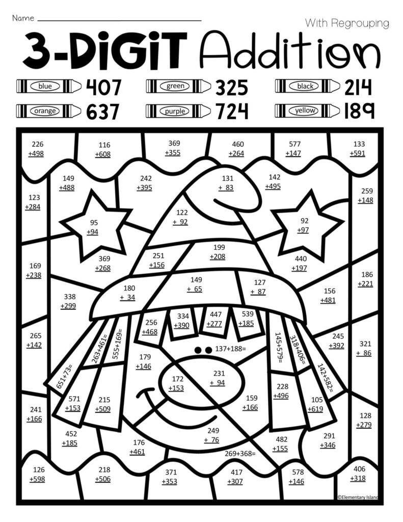 Color Number Math Worksheets - Download Free Printable Templates