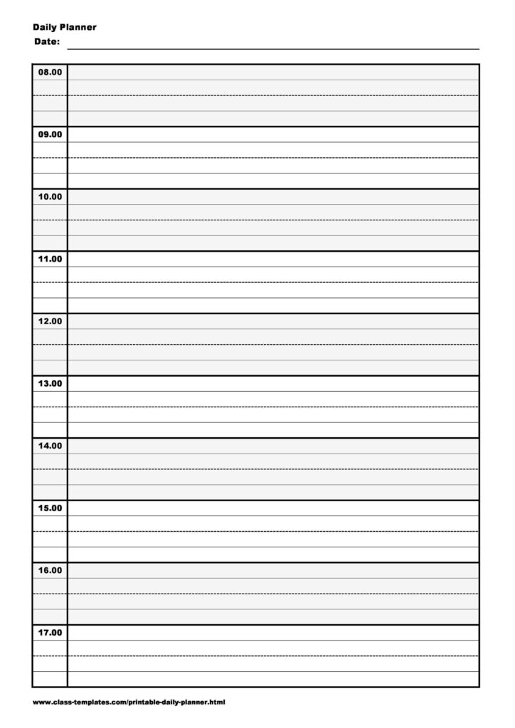 Free Printable Daily Planner Template - Download Free Printable Templates