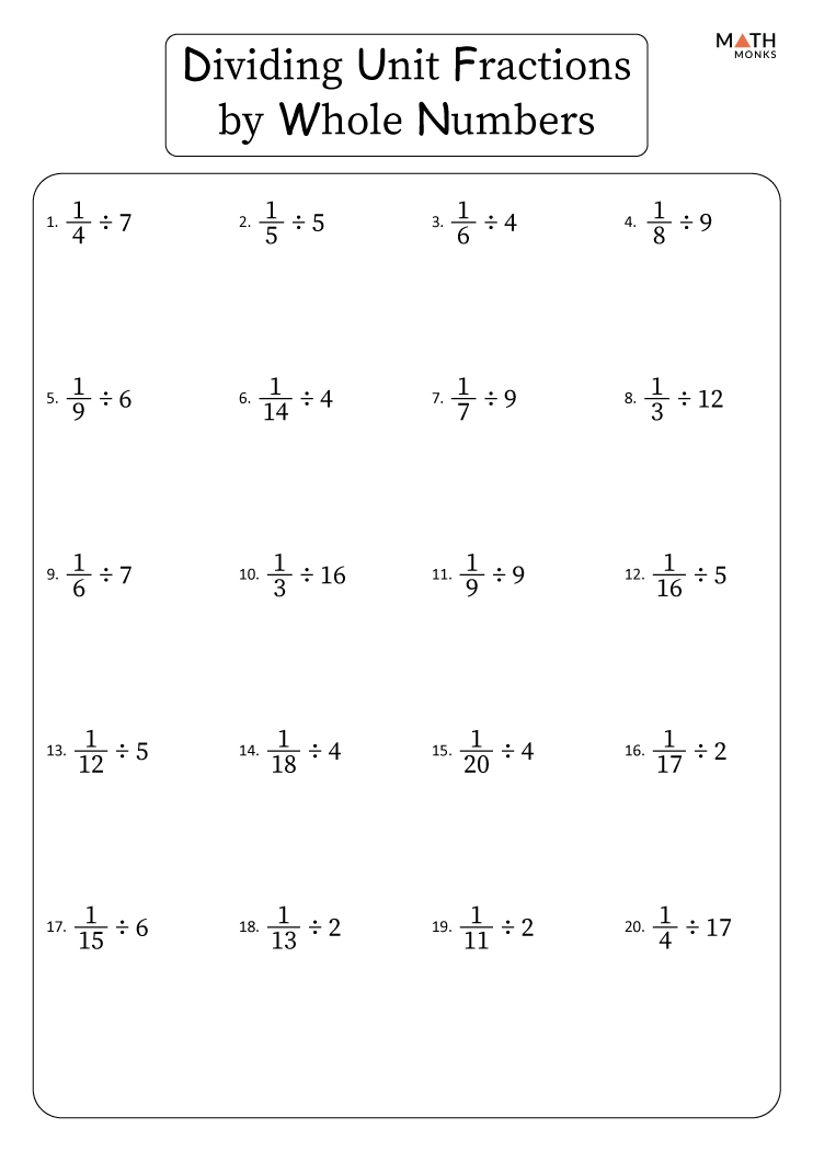 Dividing Fractions Worksheets - Download Free Printable Templates