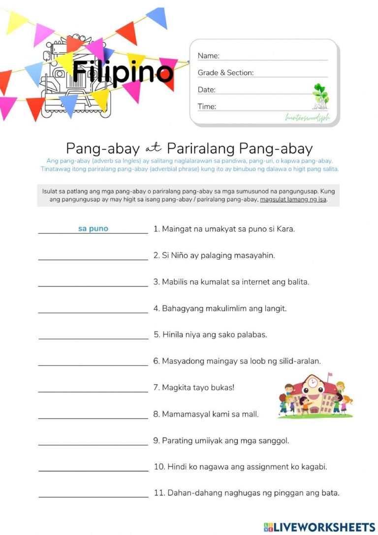 Pang-Ugnay Worksheet - Download Free Printable Templates