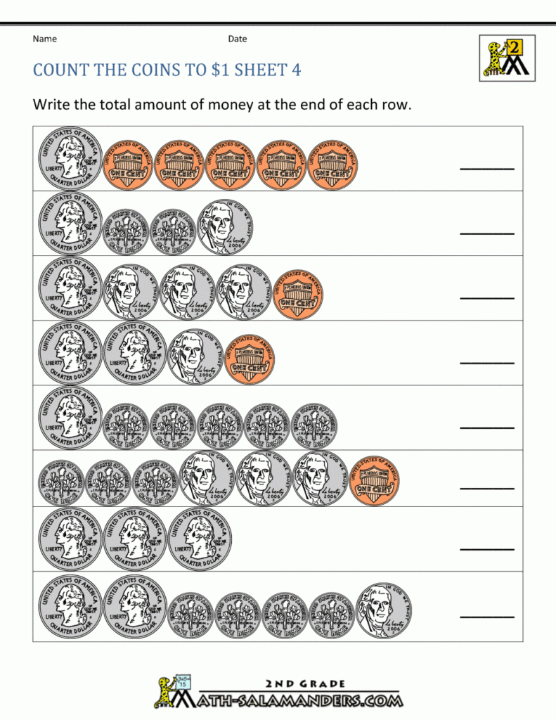 Coin Counting Worksheets - Download Free Printable Templates
