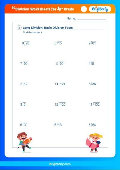 4th Grade Division Worksheets - Download Free Printable Templates
