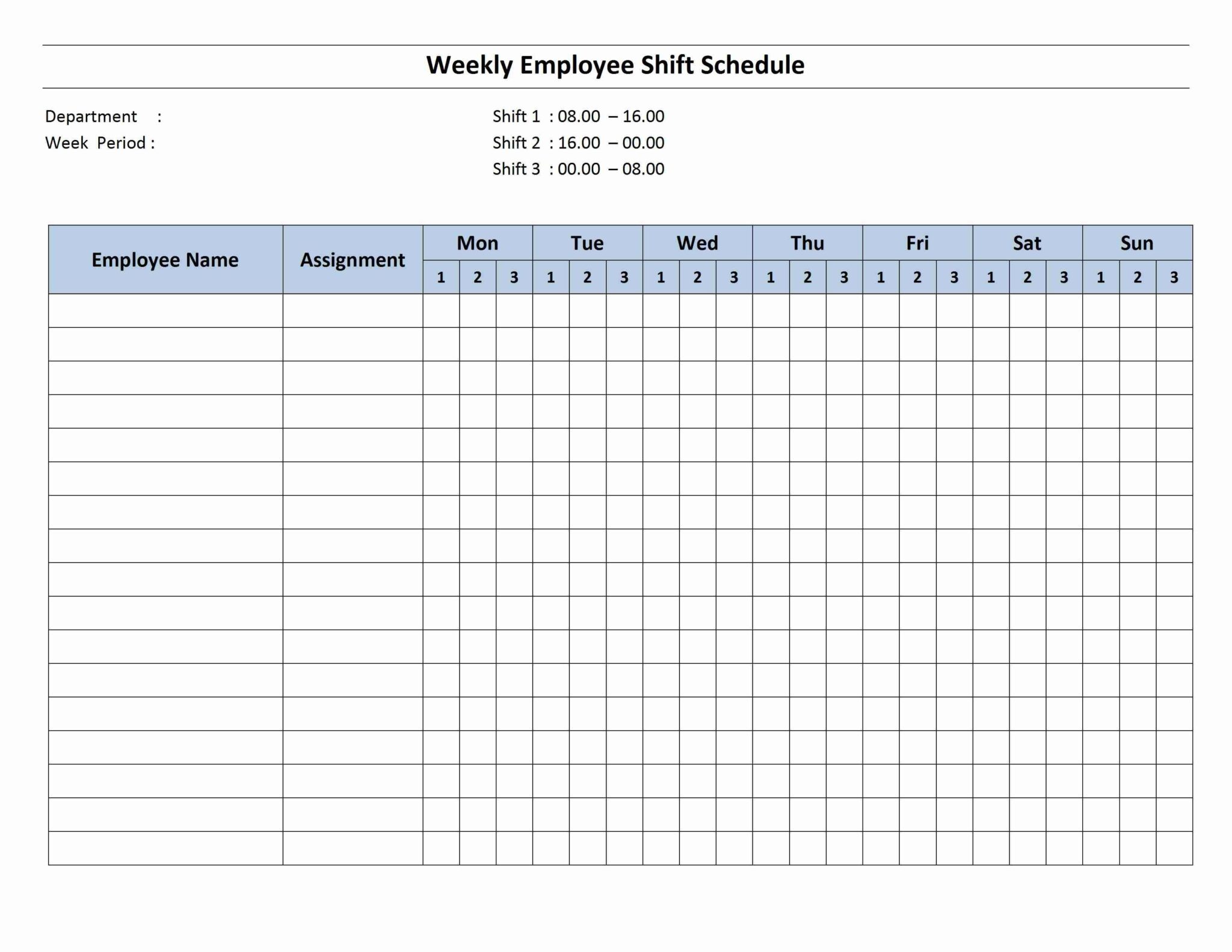 Free Printable Schedule Template - Download Free Printable Templates