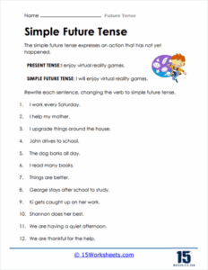 Tense Worksheet For Class 5 - Download Free Printable Templates