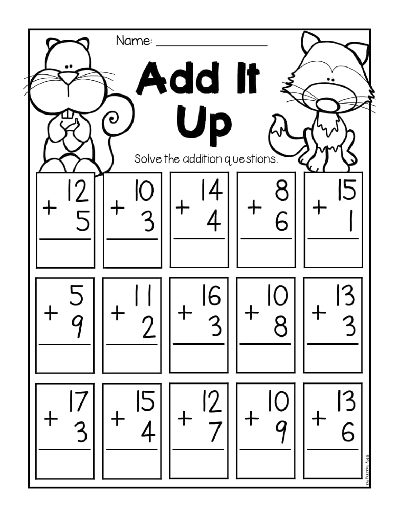 Addition Worksheets For Grade 1 - Download Free Printable Templates