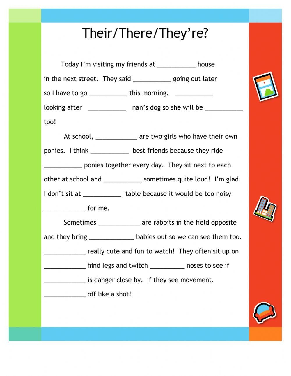There Their They Re Worksheet - Download Free Printable Templates