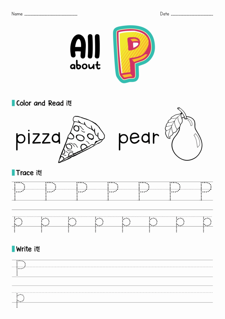Letter P Worksheets - Download Free Printable Templates