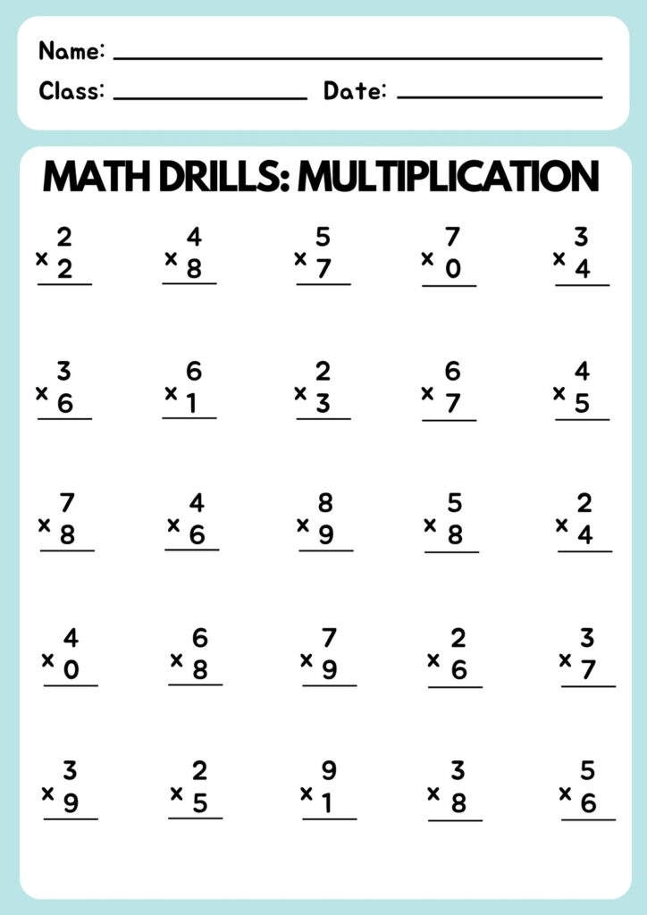 Easy Multiplication Worksheets - Download Free Printable Templates