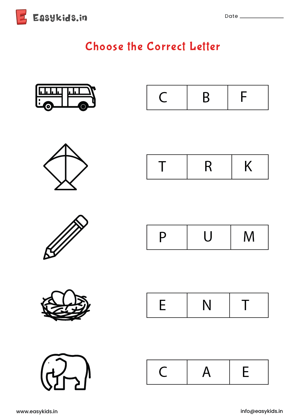 Nursery Worksheets English - Download Free Printable Templates