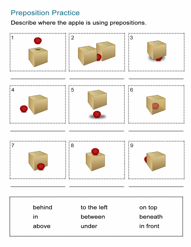 Preposition Worksheets - Download Free Printable Templates