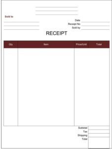 Free Printable Receipt Templates - Download Free Printable Templates