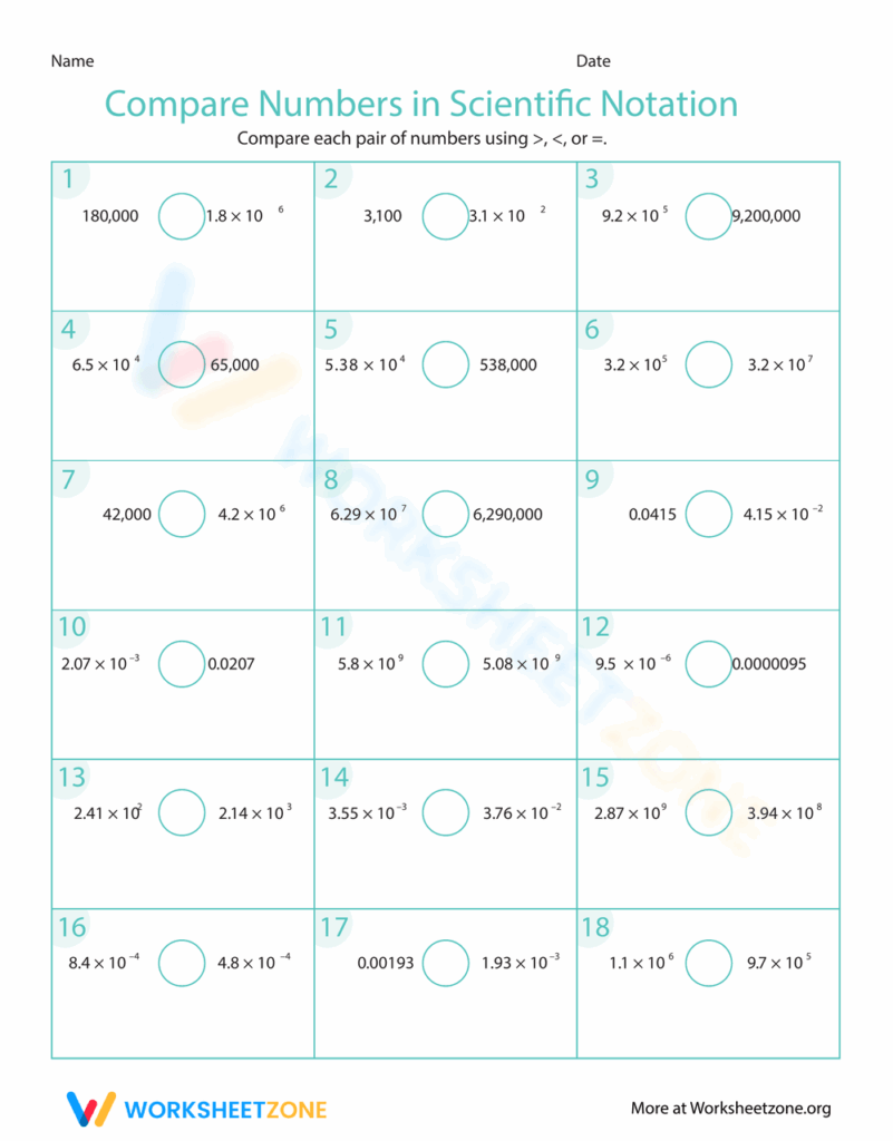 Scientific Notation Worksheet - Download Free Printable Templates