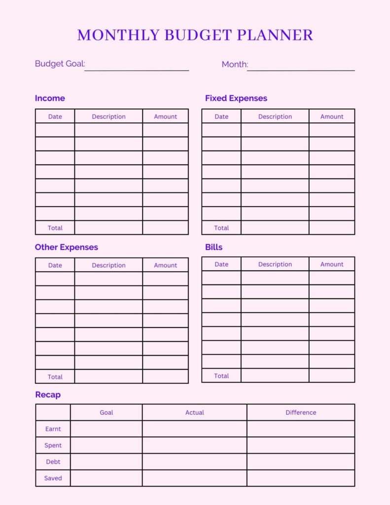 Budget Templates Free Printable - Download Free Printable Templates