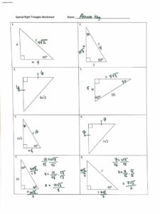 Worksheet For Special Right Triangles - Download Free Printable Templates