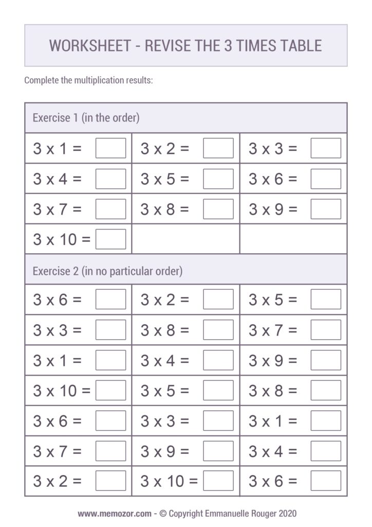 Time Table Multiplication Worksheets - Download Free Printable Templates
