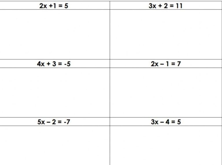 2 Step Equations Worksheets - Download Free Printable Templates