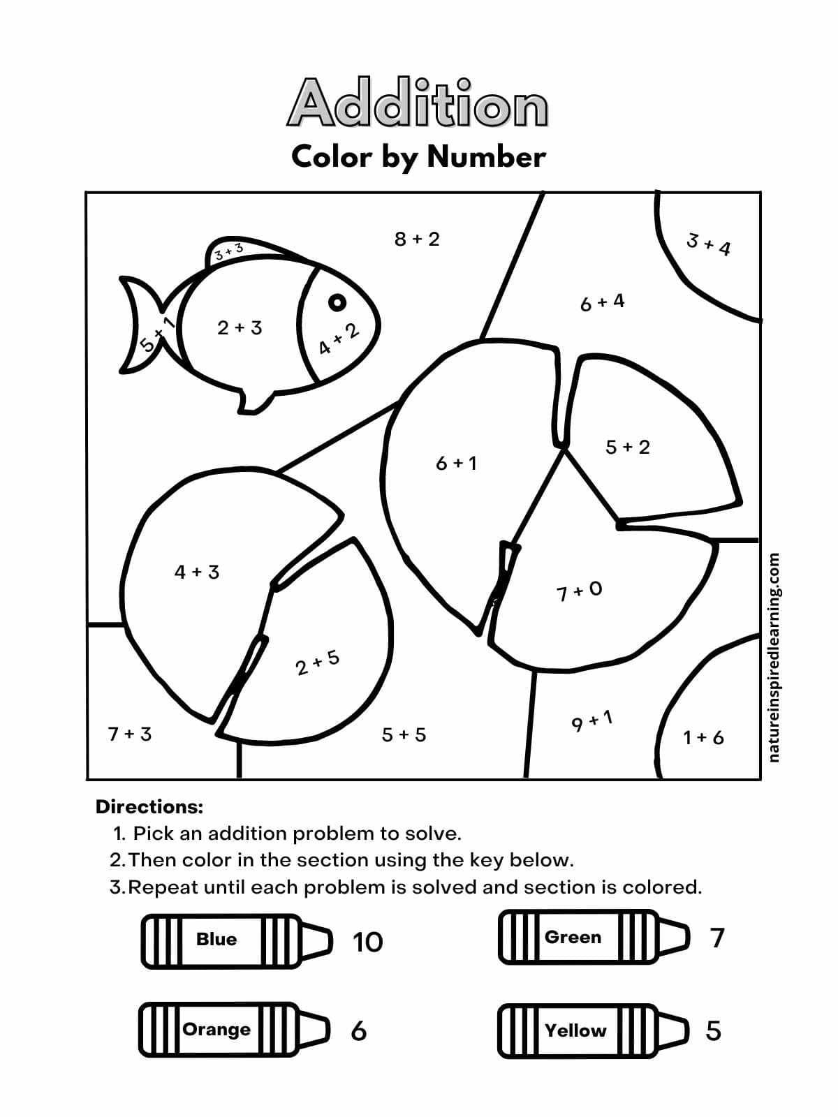 Color By Adding Worksheets - Download Free Printable Templates