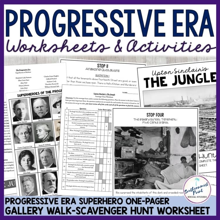 Era The Progressives Worksheet Who Goals Accomplishments - Download ...
