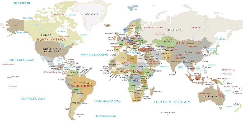 High Resolution Printable World Map - Download Free Printable Templates