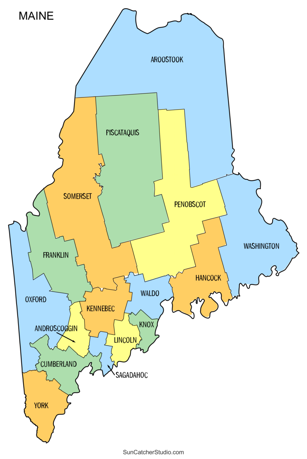 Maine County Map Printable - Download Free Printable Templates