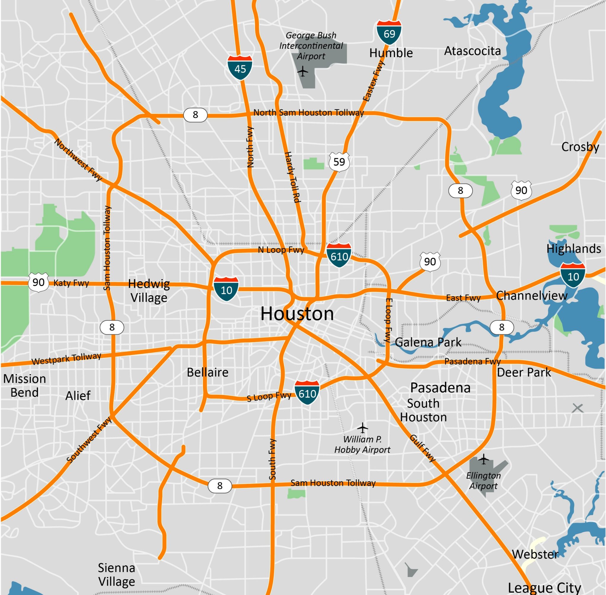 Printable Map Of Houston Tx - Download Free Printable Templates
